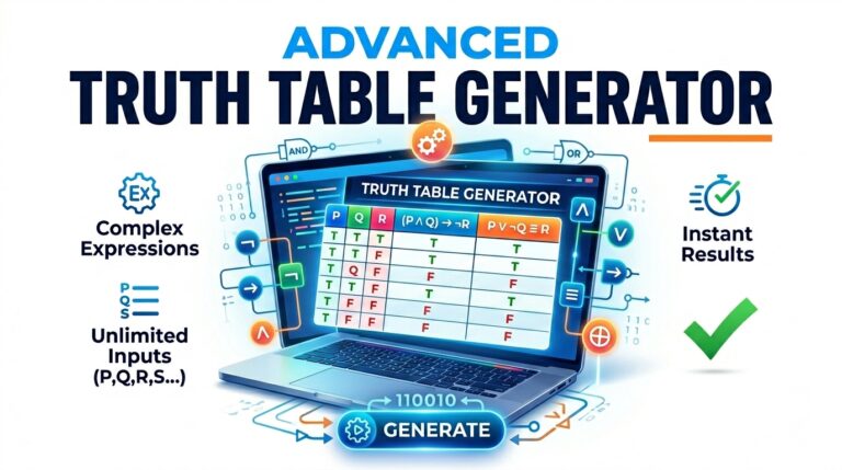 Advanced Truth Table Generator & Logic Gate Converter (Free)